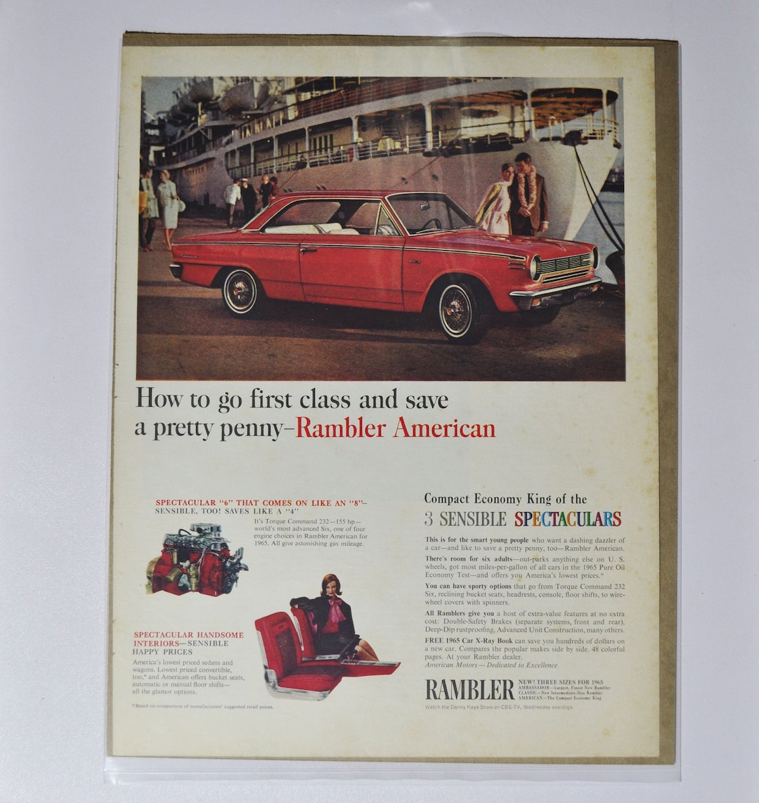 Large Car Ad 1965 AMC Rambler American (american Motors Company Classic ...