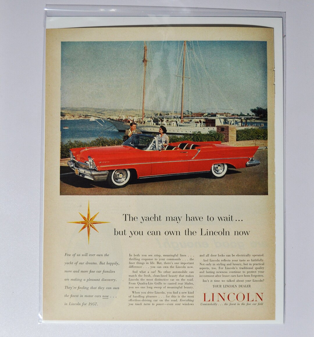 Large Car Ad 1957 Lincoln (ford Motor Company Mercury Classic Old Photo ...