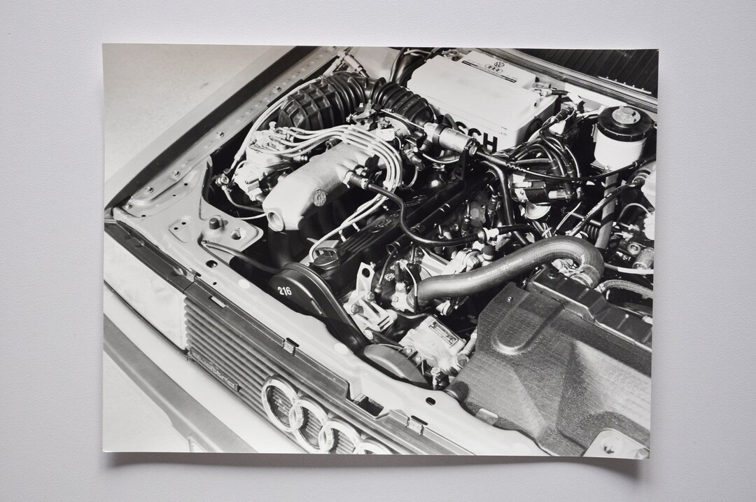 Large Photo 1986 Audi 100 CS Quattro Engine / Motor (car Press ...