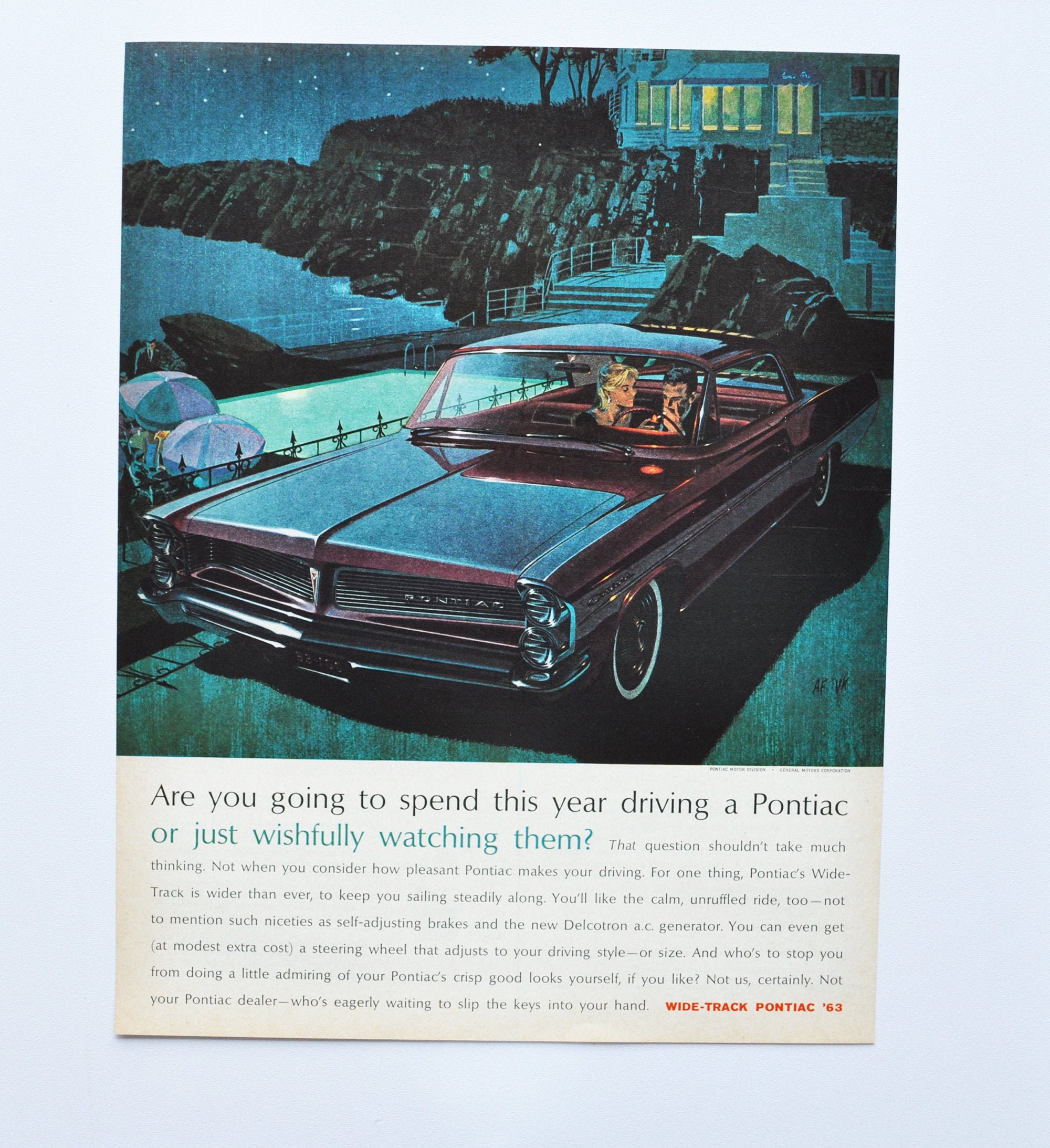Large Car Ad 1963 Pontiac GM General Motors Company Classic | Etsy