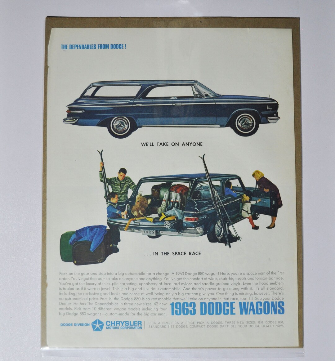 Large Car Ad 1963 Dodge 880 Wagon (motor Company Classic Old Photo ...