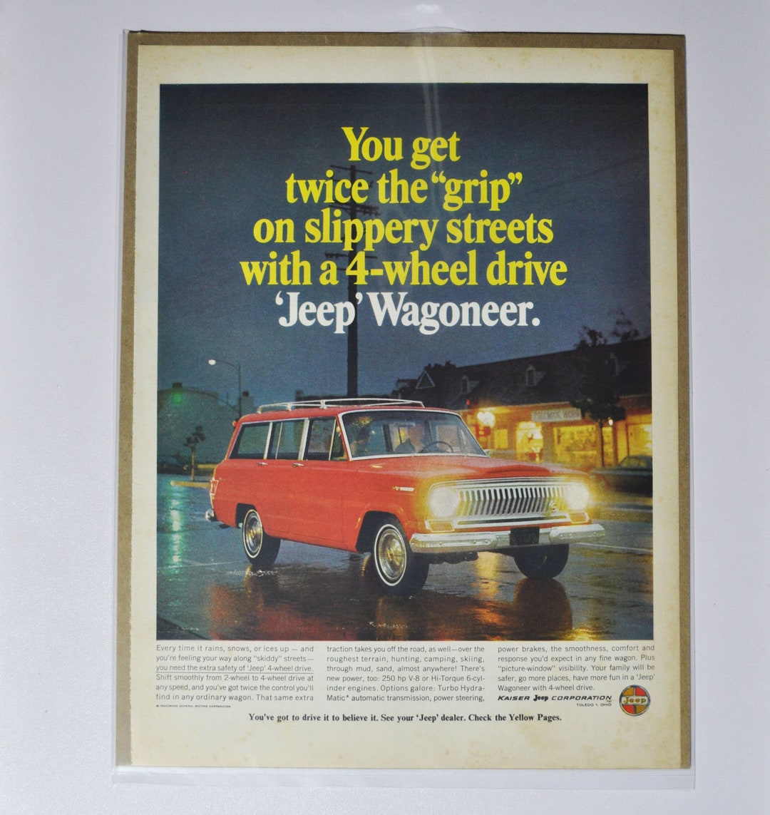 Large Car Ad Jeep Wagoneer (AMC Classic Old Photo Advertisement Parts ...