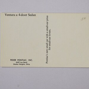 Postcard Pontiac Ventura II 4-door Sedan (car Dealer Automobile ...