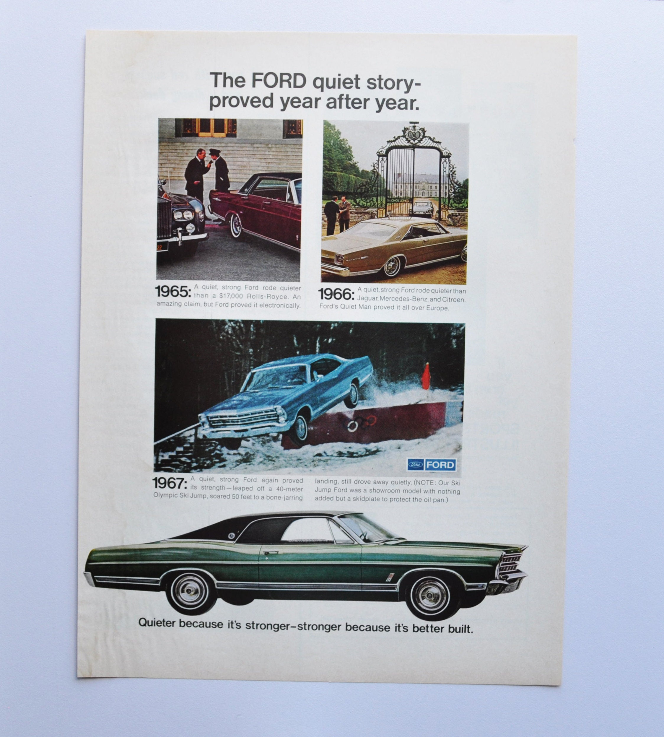 Large Car Ad 1967 Ford (motor Company Classic Old Photo Advertisement ...