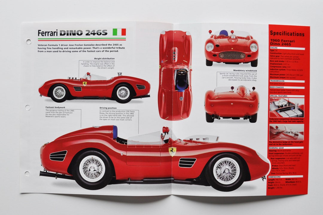 Spec Sheet Ferrari Dino 246S (1959-1960) (car Photo Stat Info Specs ...