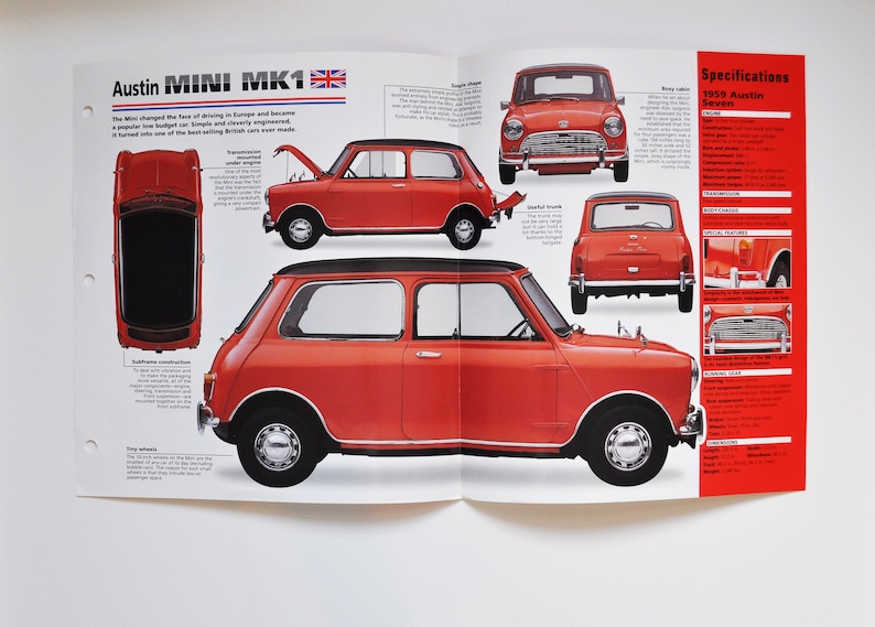 Spec Sheet Austin Mini MK1 1959-1967 car Photo Stat Info - Etsy