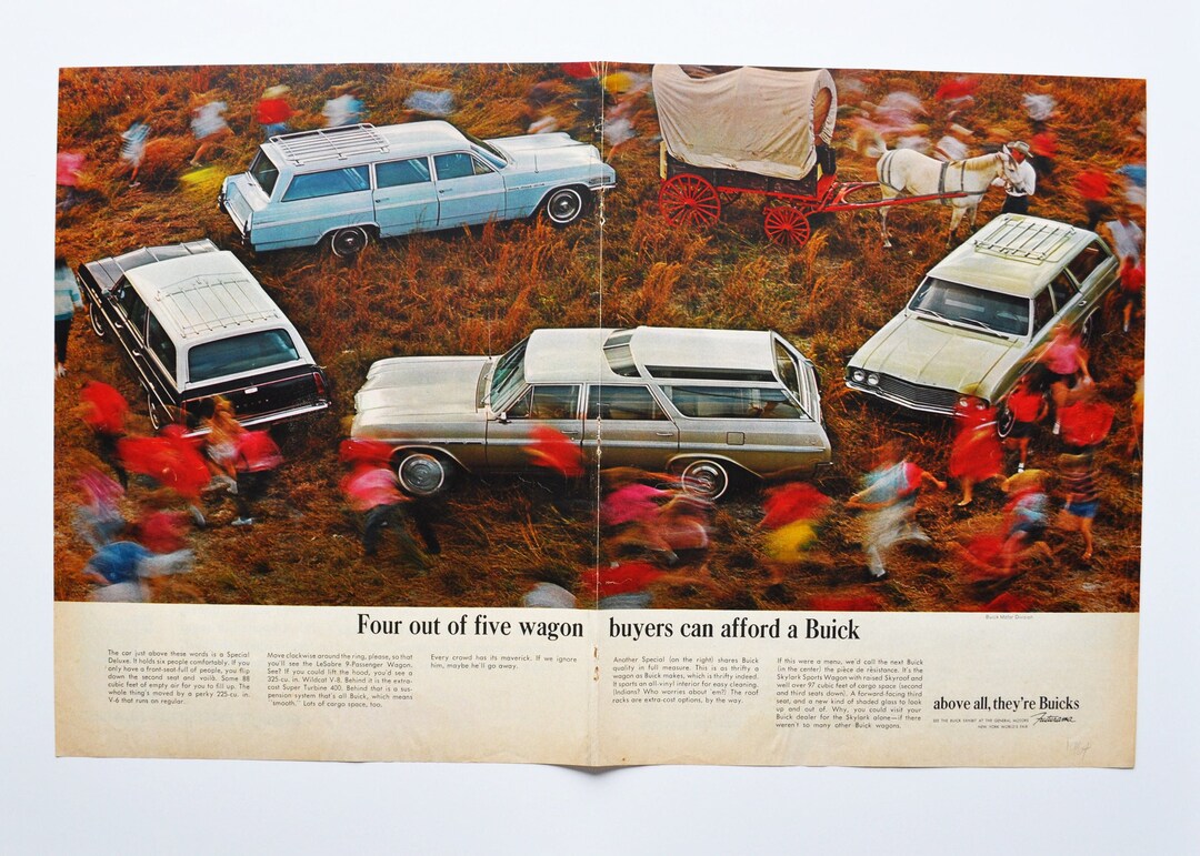 2-page Car Ad 1964 Buick Station Wagons (gm General Motor Company ...
