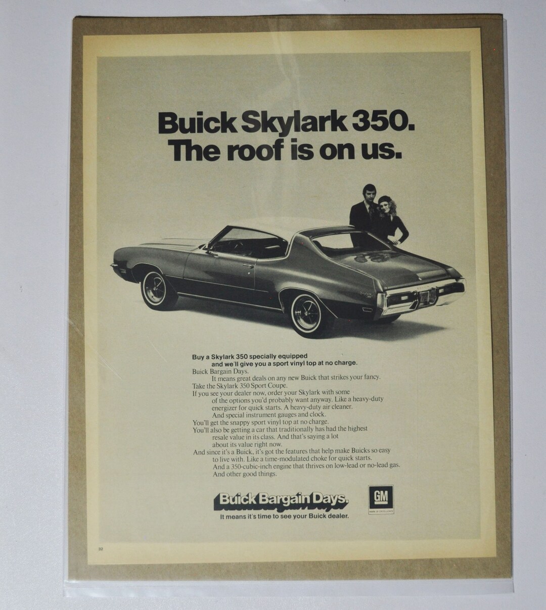 Large Car Ad 1972 Buick Skylark 350 (general Motors Company GM Old ...