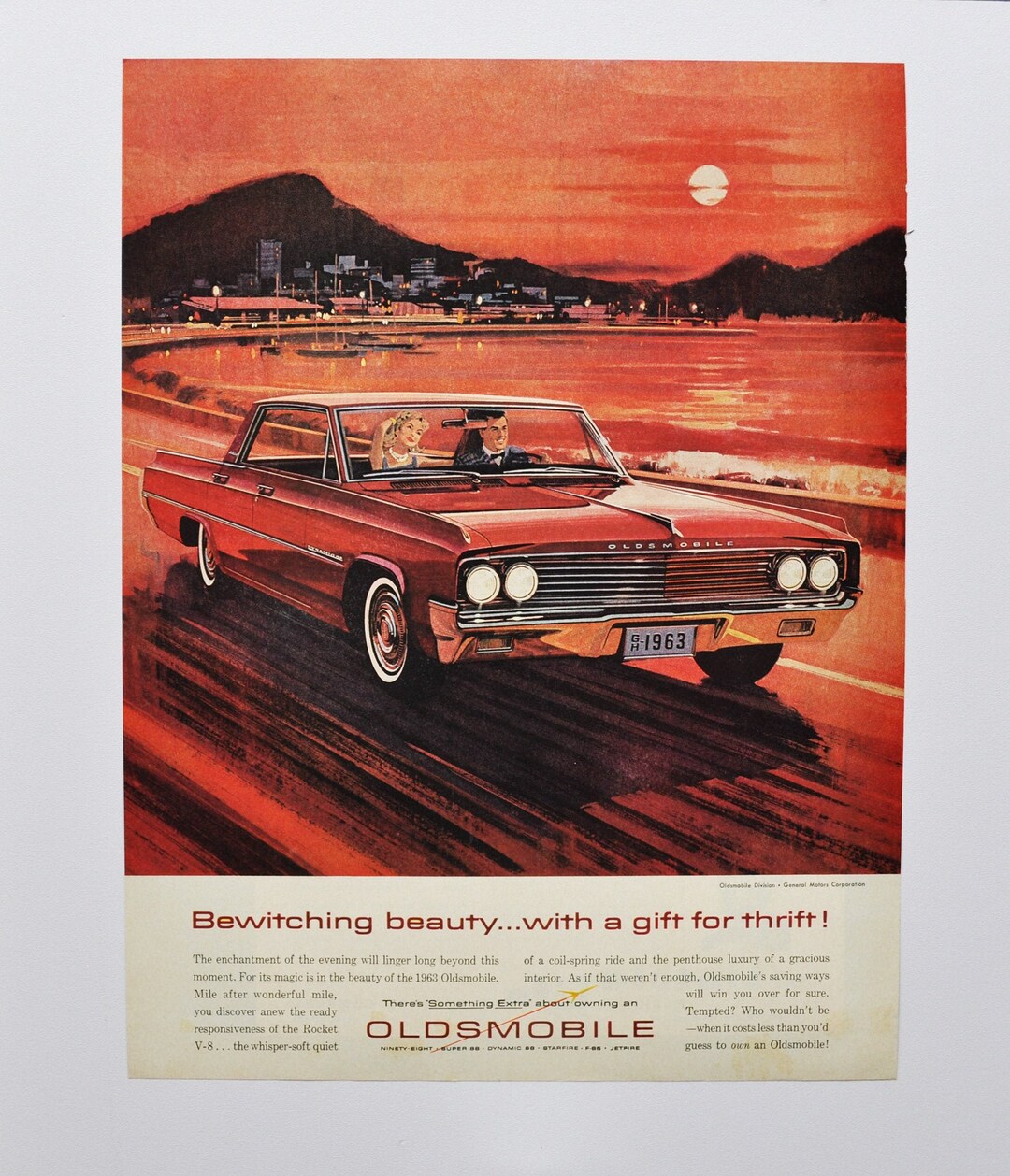 Large Car Ad 1963 Oldsmobile (GM General Motors Company Classic Old ...