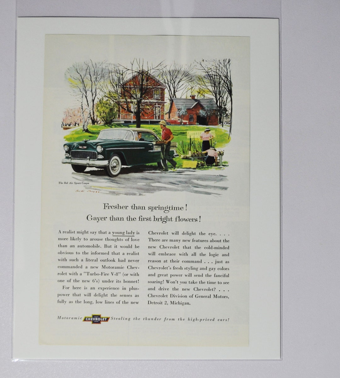 Car Ad Chevrolet Bel Air Sport Coupe (general Motors Company Classic ...