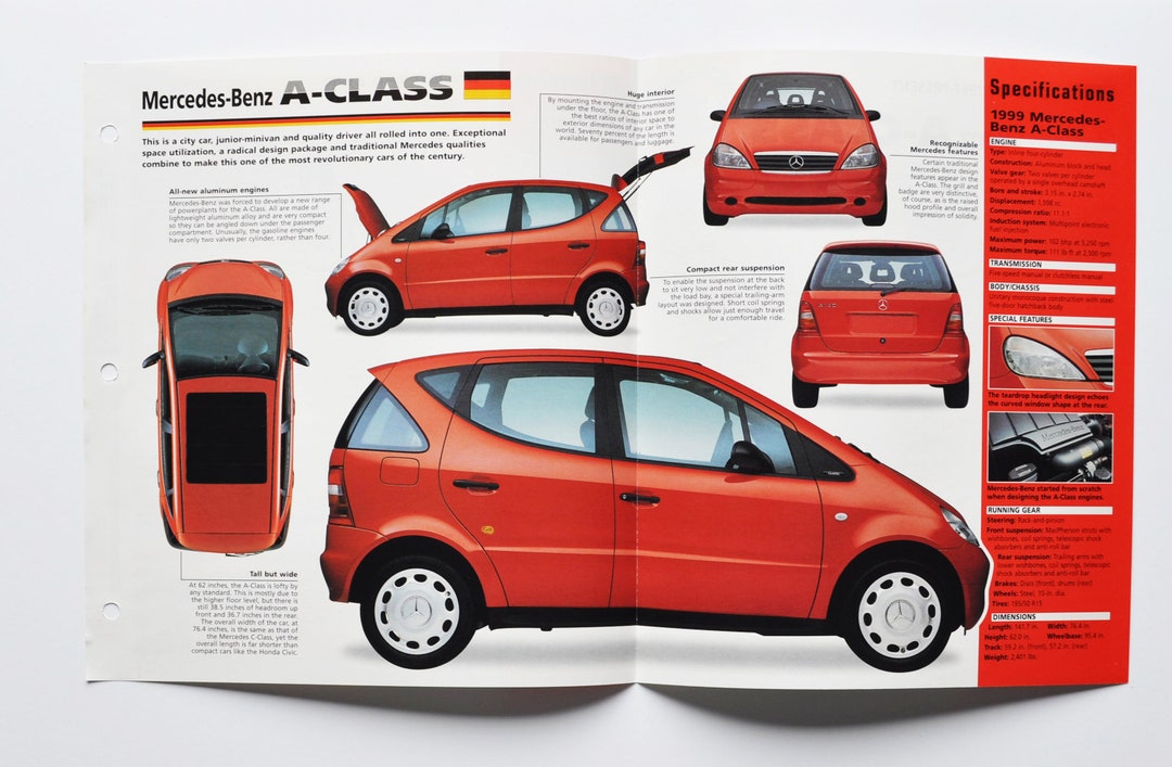 Spec Sheet Mercedes-benz A-class (1997-PRESENT) (car Photo Stats Info ...