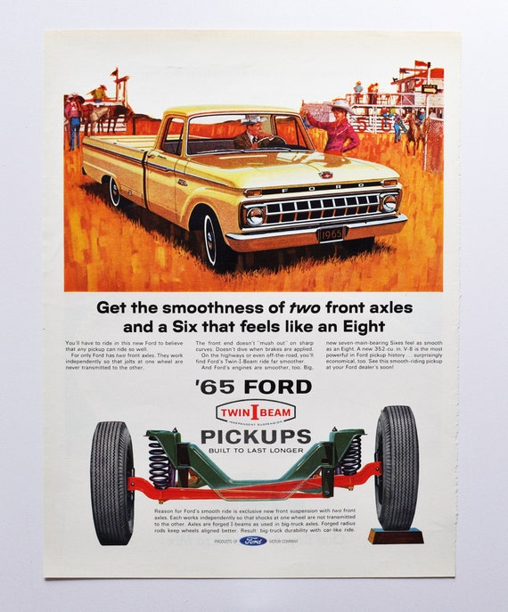 Large Car Ad 1965 Ford Pickups motor Company Classic Old - Etsy