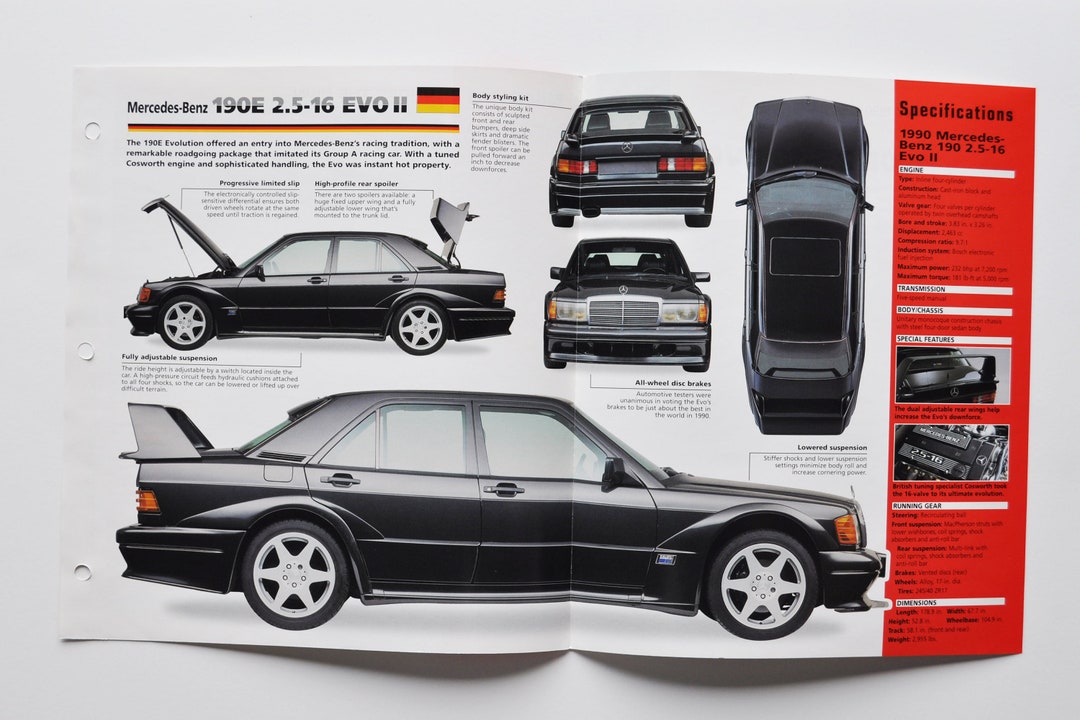 Spec Sheet Mercedes-benz 190E 2.5-16 EVO II 2 (1990) (car Photo Stats ...