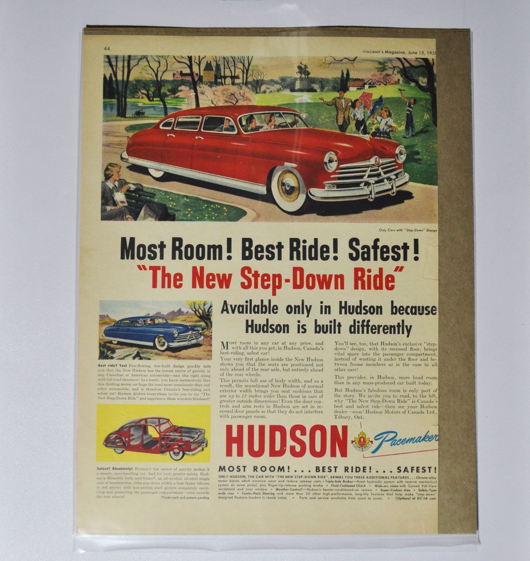 Large Car Ad 1950 Hudson (motor Company Classic Old Photo Advertisement ...