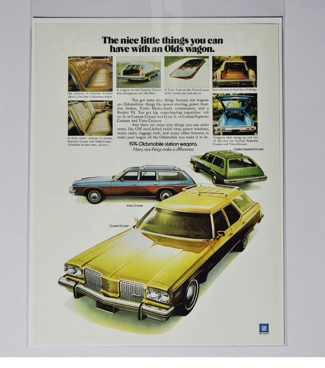 Car Ad 1974 Oldsmobile Station Wagon (general Motors Company Old Photo ...