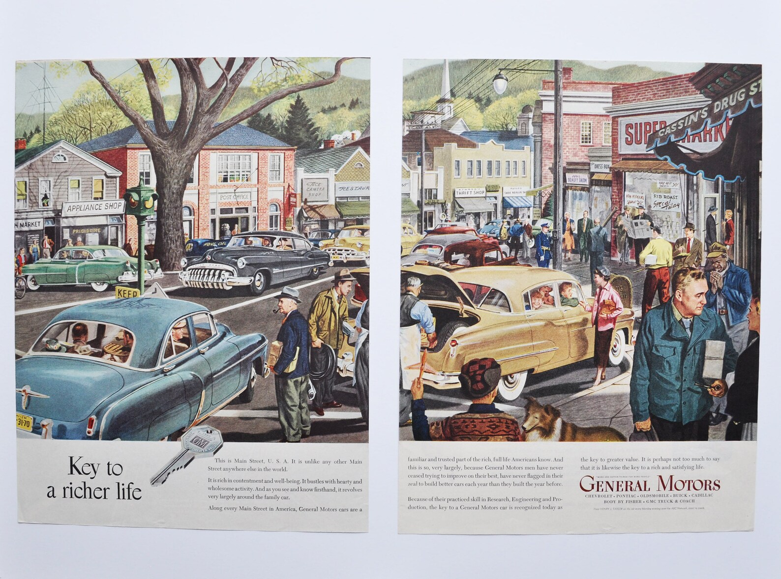 2-page Car Ad 1950 General Motors Products (motor Company Classic Old ...