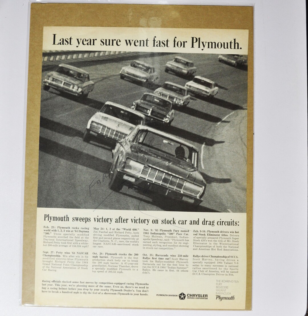Large Car Ad 1965 Plymouth (motor Company Chrysler Old Classic Photo ...