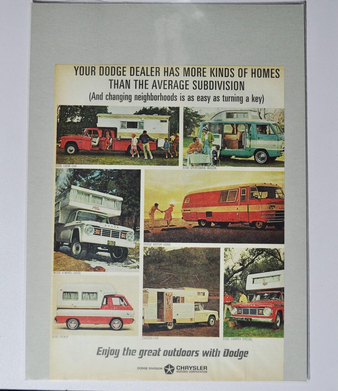Large Car Ad Dodge Camper (motor Company Classic Old Photo ...