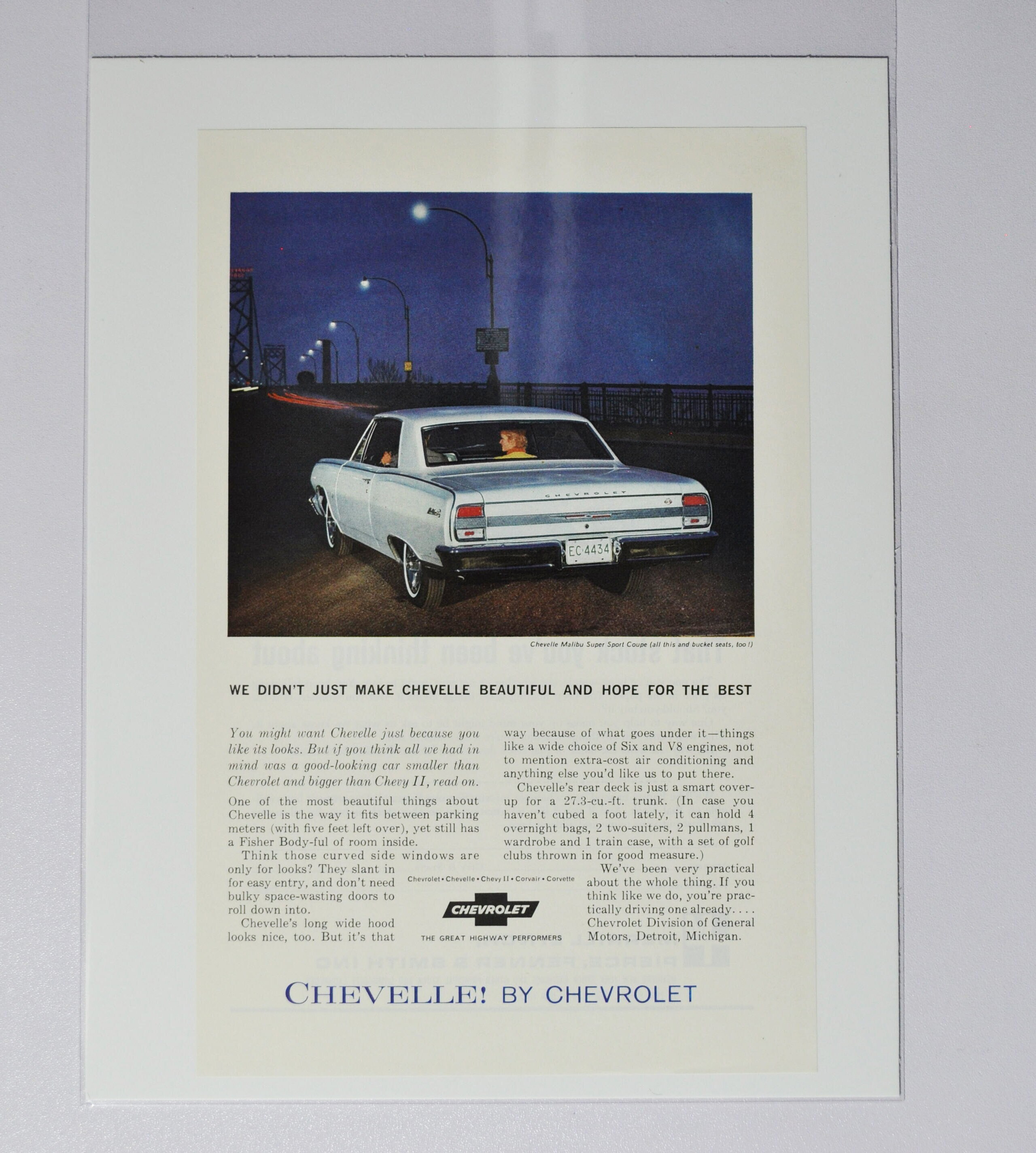 Car Ad Chevrolet Chevelle Malibu Super Sport Coupe (general Motors ...