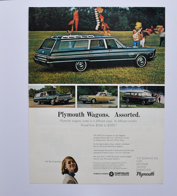 Large Car Ad 1965 Plymouth Station Wagons motor Company | Etsy