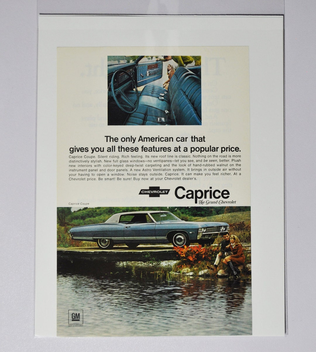 Car Ad Chevrolet Caprice Coupe (general Motors Company Classic Old ...