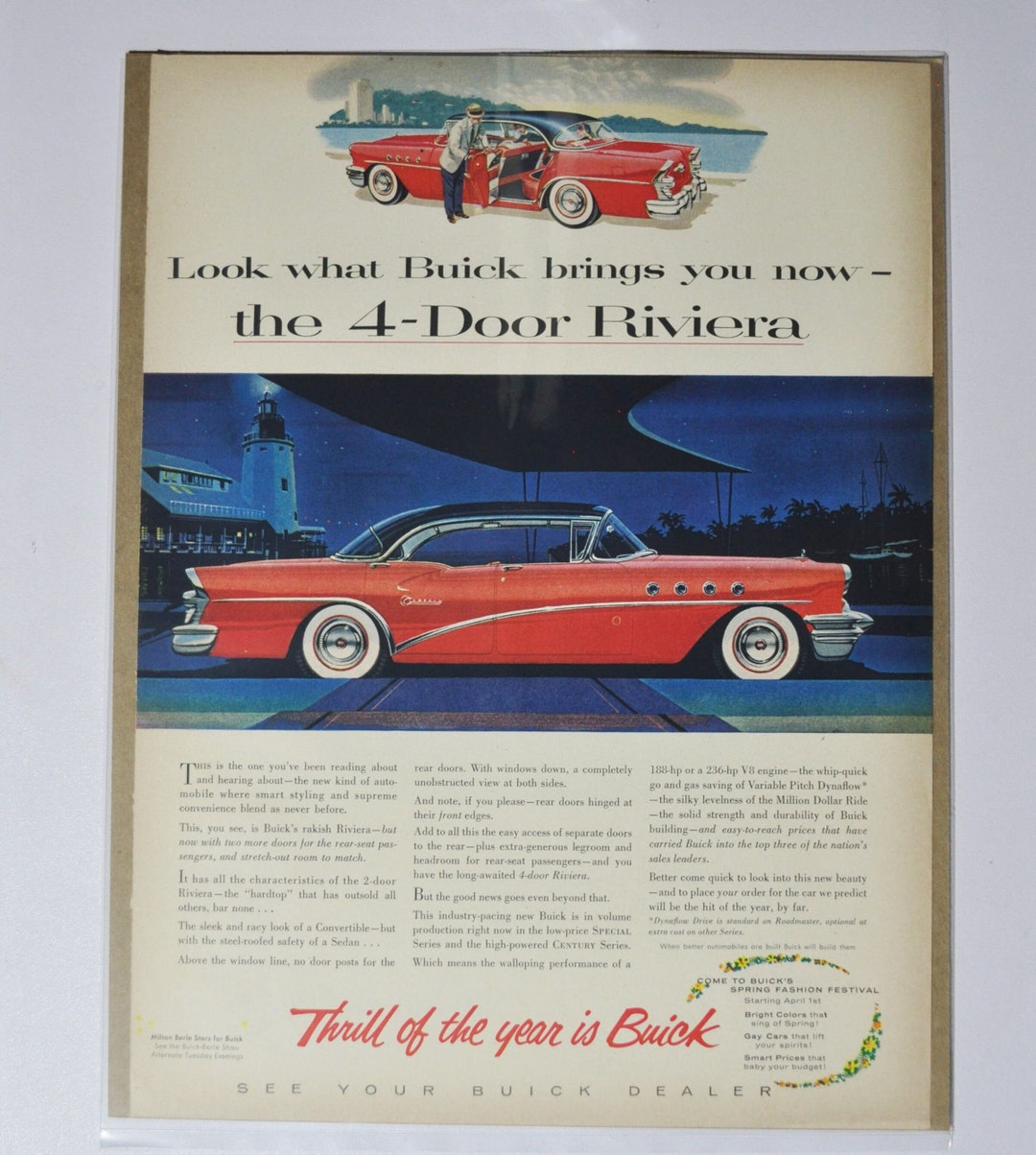 Large Car Ad 1950s? Buick Riviera (general Motors Company GM Old ...