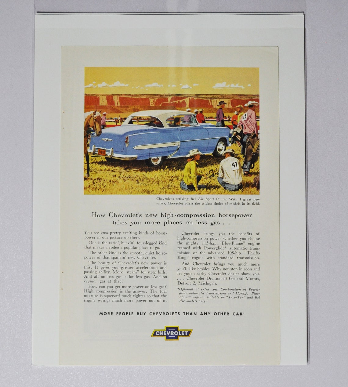 Car Ad Chevrolet Bel Air Sport Coupe (general Motors Company Classic ...