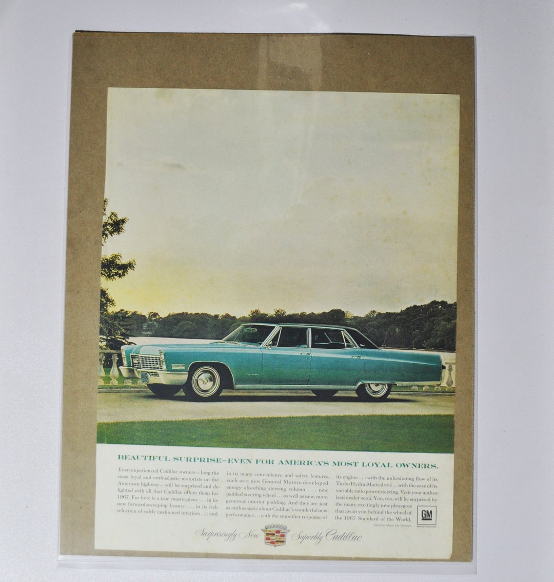 Large Car Ad 1967 Cadillac (motor Company Classic Old Photo ...