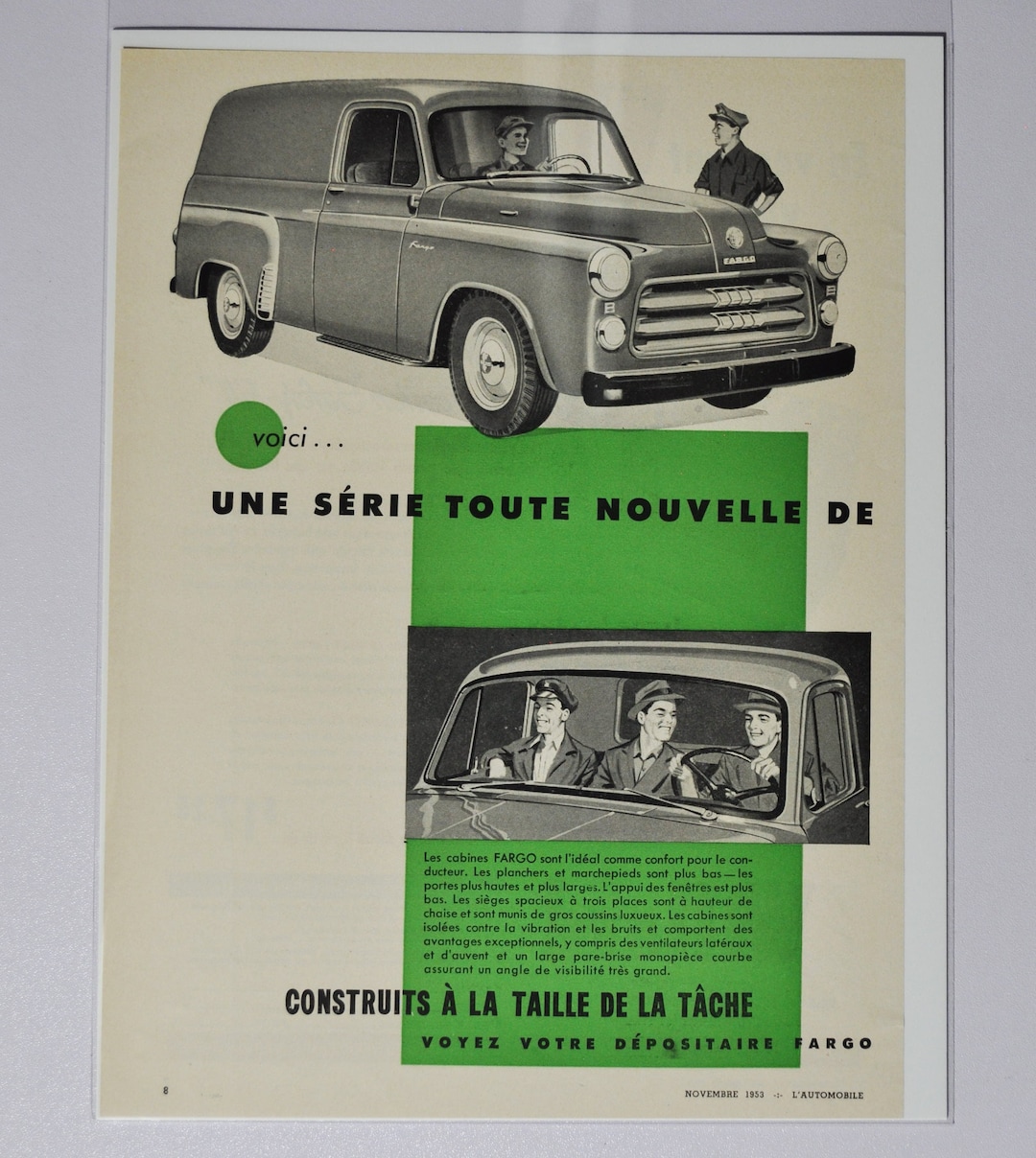Car Ad 1953 Fargo (FRENCH Language!) (motor Company Classic Old Photo ...