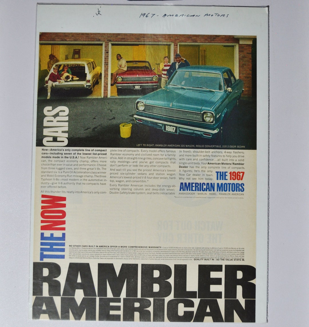Large Car Ad 1967 AMC Rambler 220 Wagon (american Motors Company ...