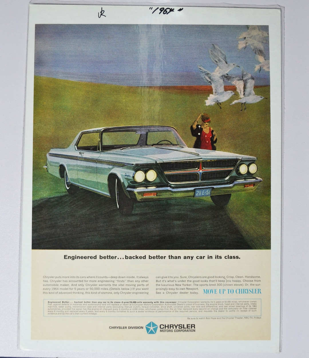 Large Car Ad 1964 Chrysler 300 2-door Hardtop (motor Company Classic ...