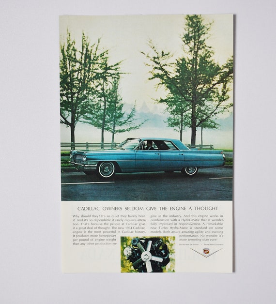 Car Ad 1964 Cadillac general Motors Company Classic Old Photo | Etsy