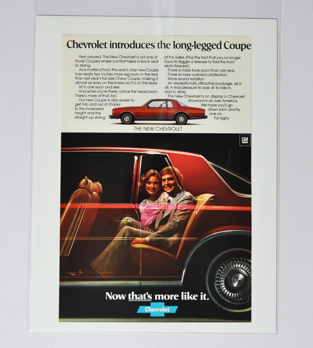 Car Ad Chevrolet Chevy Coupe (general Motors Company Classic Old Photo ...