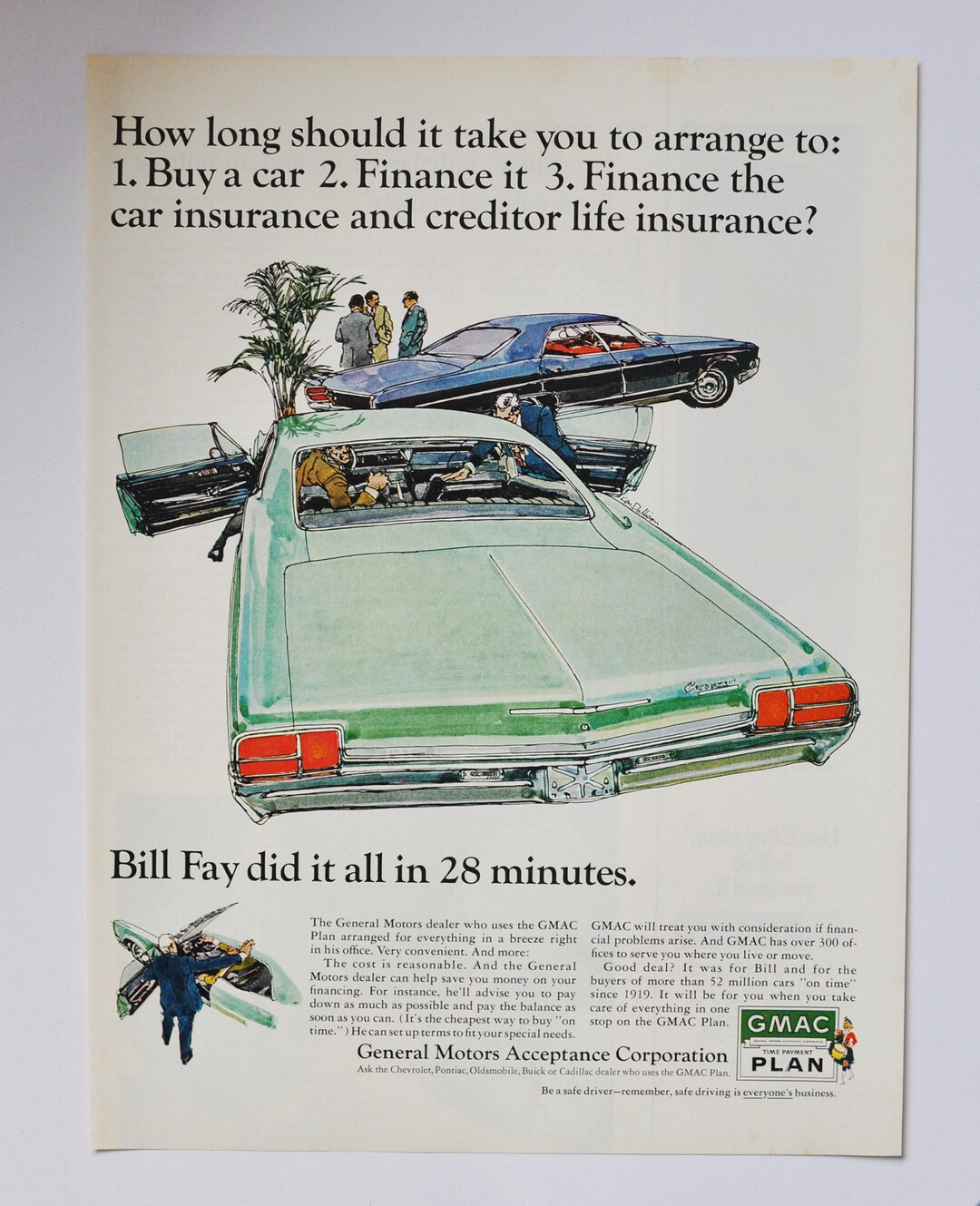 Large Car Ad 1960's General Motors (motor Company Classic Old Photo ...