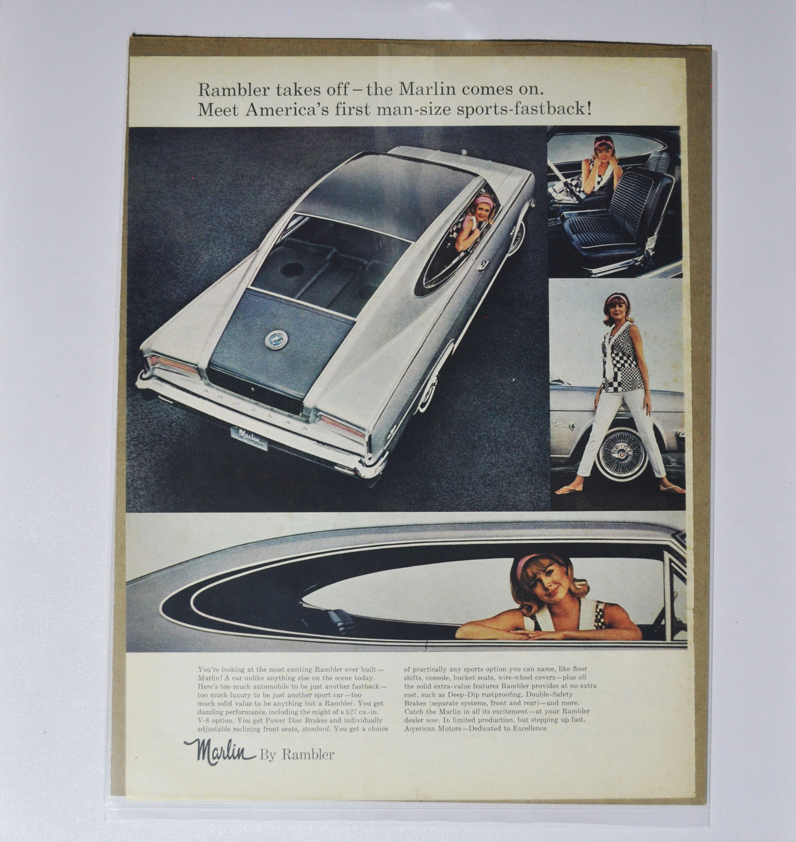 Large Car Ad AMC Rambler Marlin (american Motors Company Classic Old ...