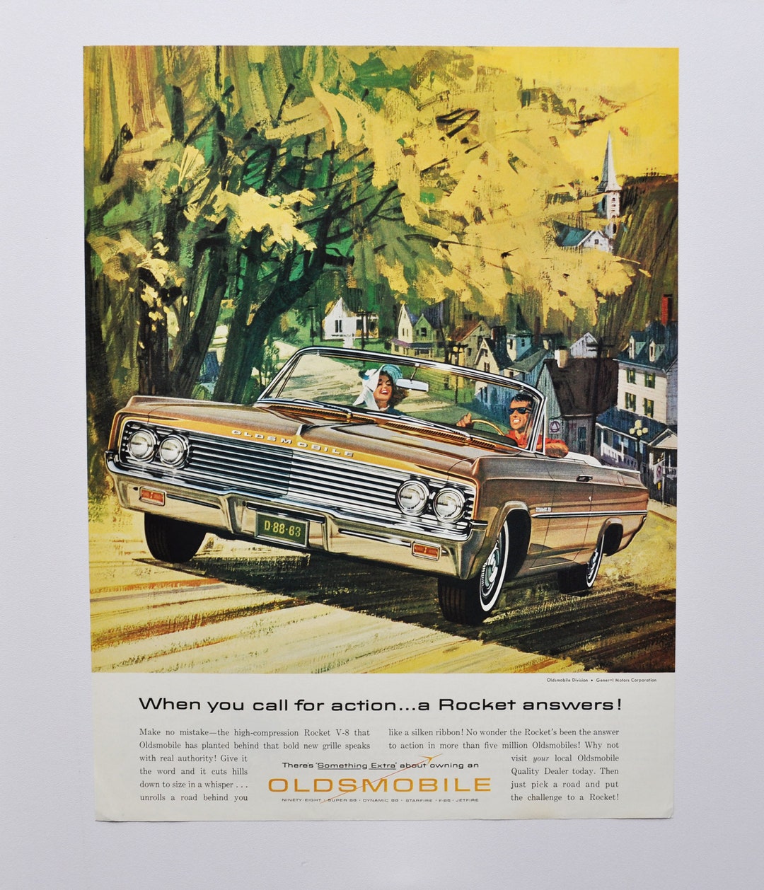 Large Car Ad 1963 Oldsmobile 88 Eighty-eight (GM General Motors Company ...