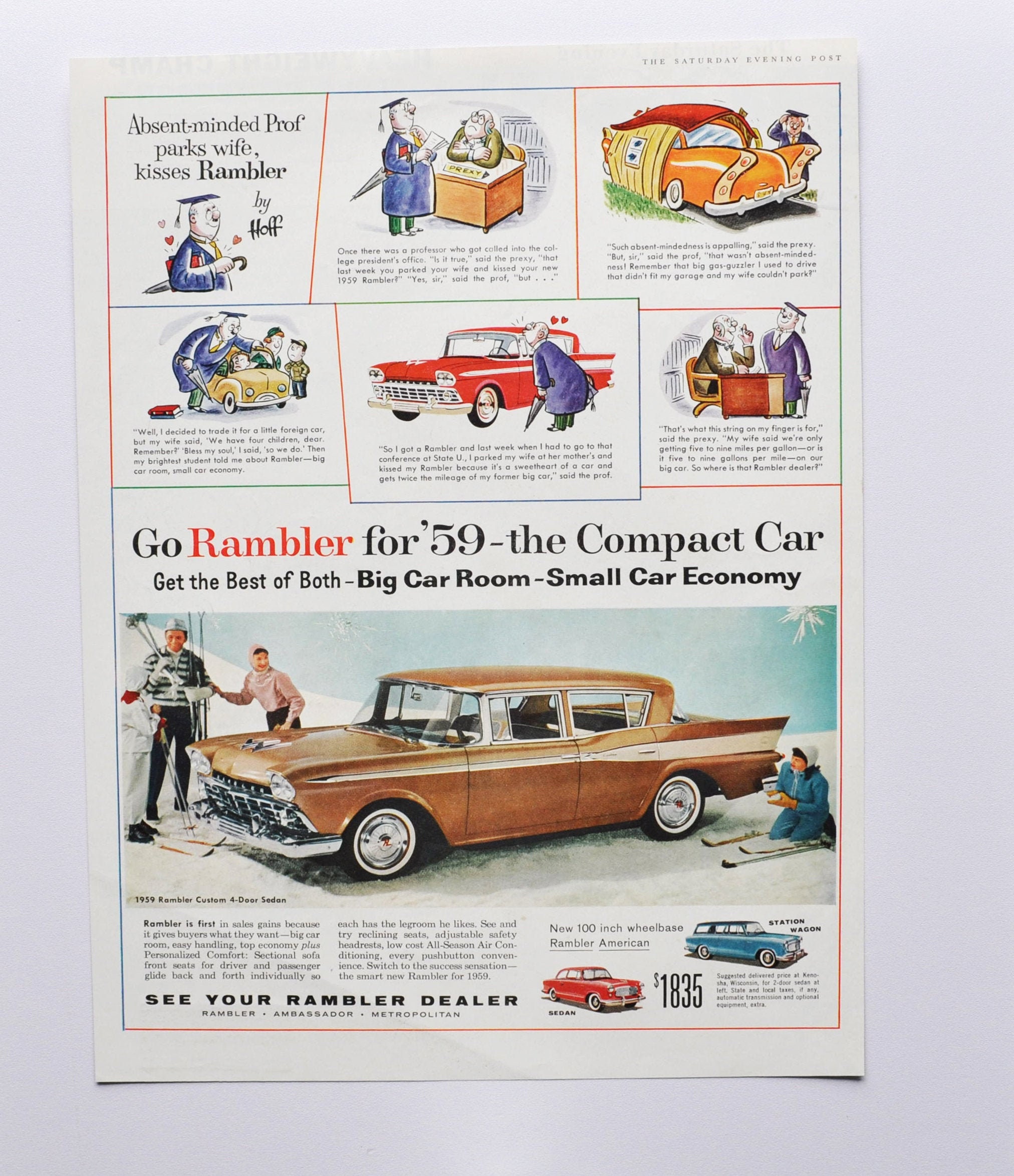 Large Car Ad 1959 Rambler (american Motors Classic Old Photo ...