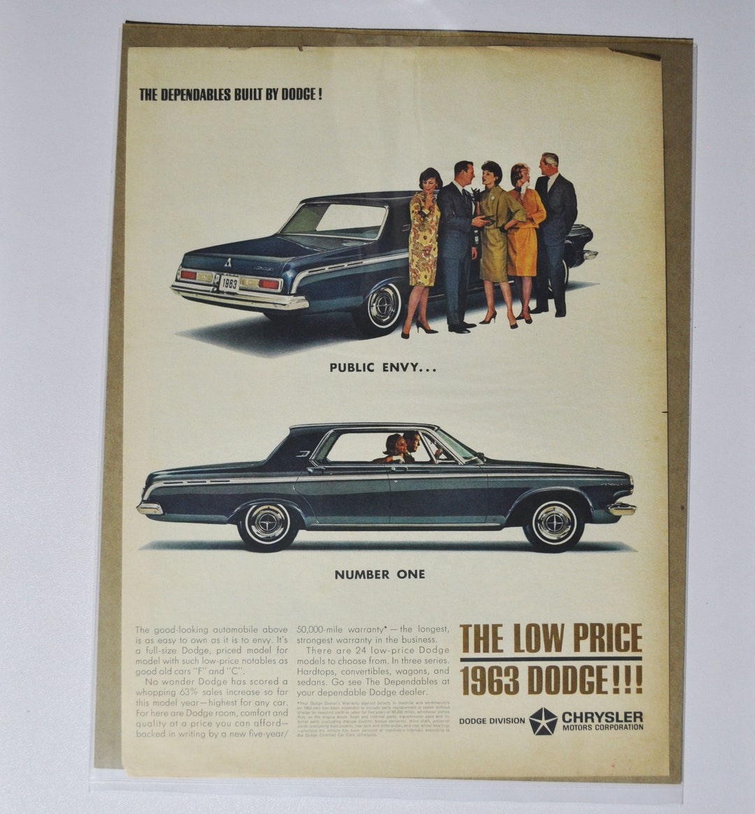 Large Car Ad 1963 Dodge (motor Company Classic Old Photo Advertisement ...