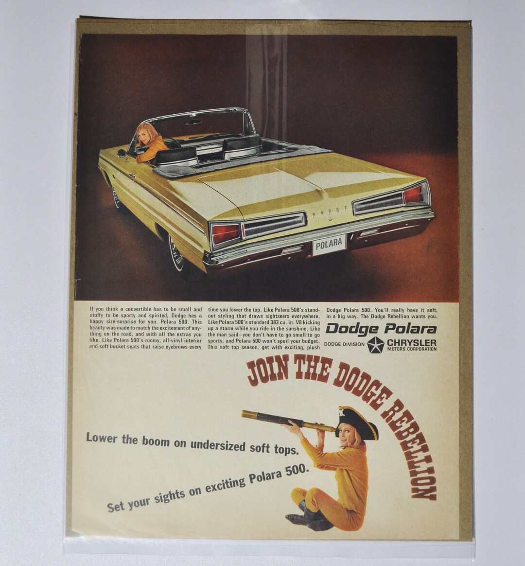 Large Car Ad Dodge Polara 500 (motor Company Classic Old Photo ...