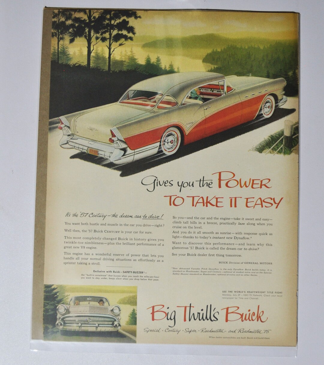 Large Car Ad 1957 Buick Century (general Motors Company GM Old Vintage ...