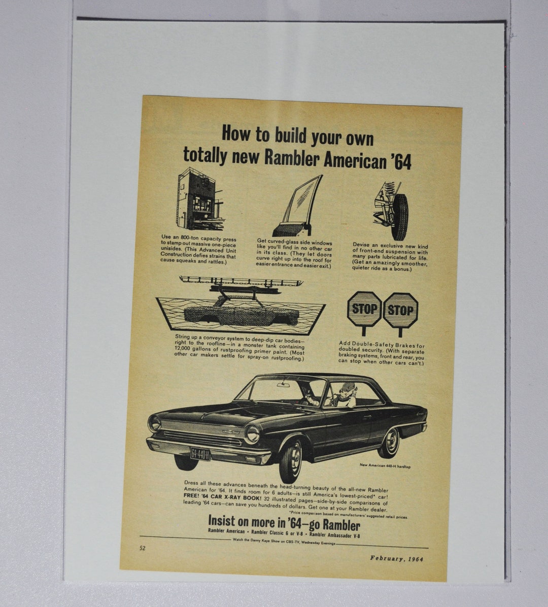 Car Ad 1964 AMC Rambler American 440-H Hardtop (american Motors Company ...