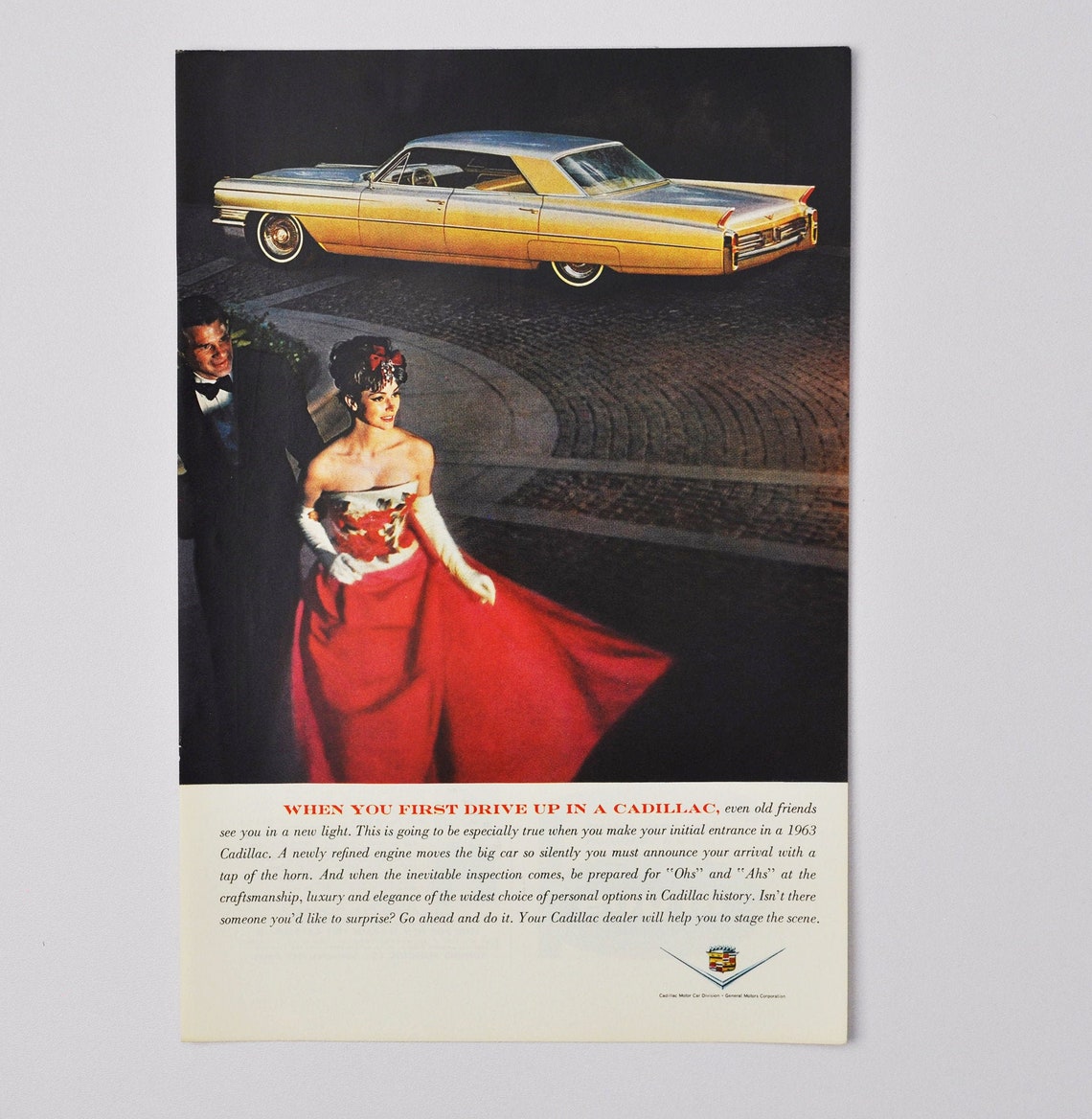 Cadillac Car Ad - Vintage Original (1963 Cadillac, Motor Car Division ...