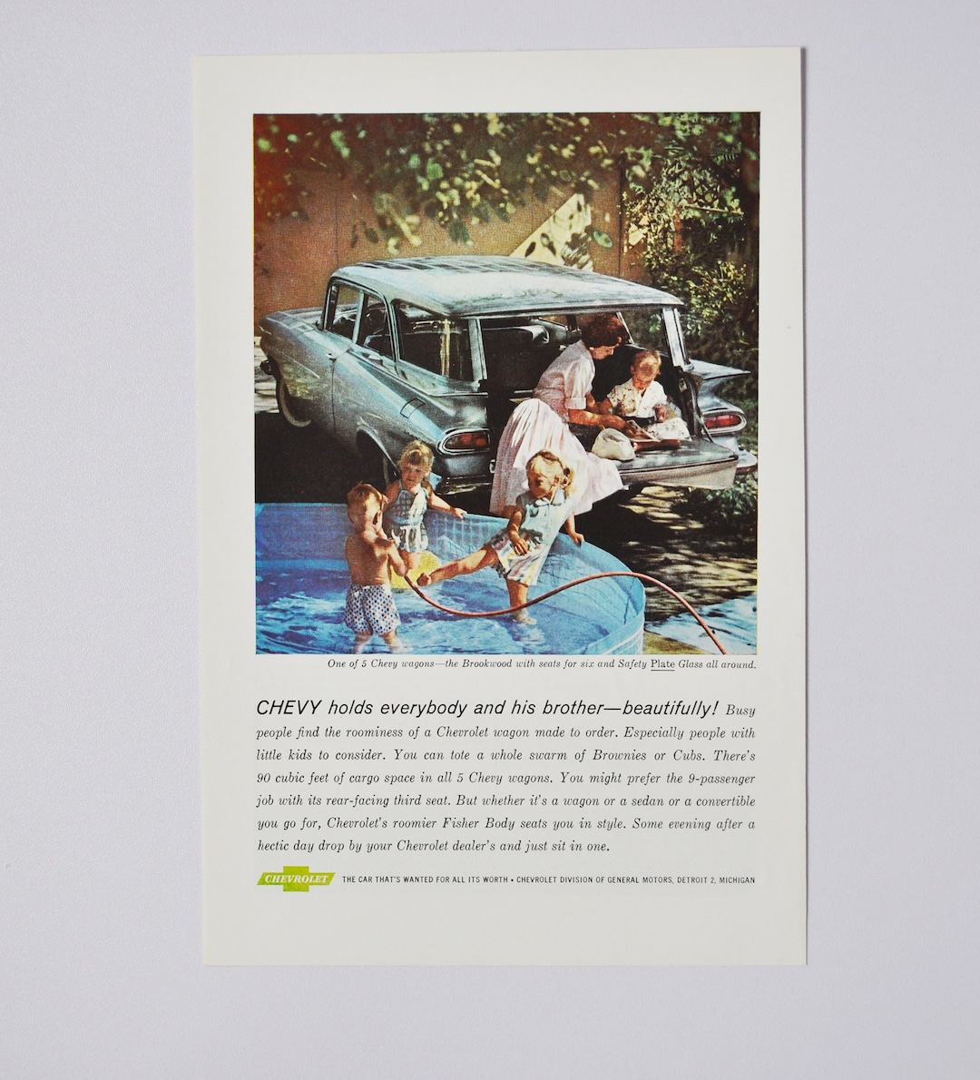 Car Ad 1959 Chevrolet Wagon (general Motors Company Classic Old Photo ...