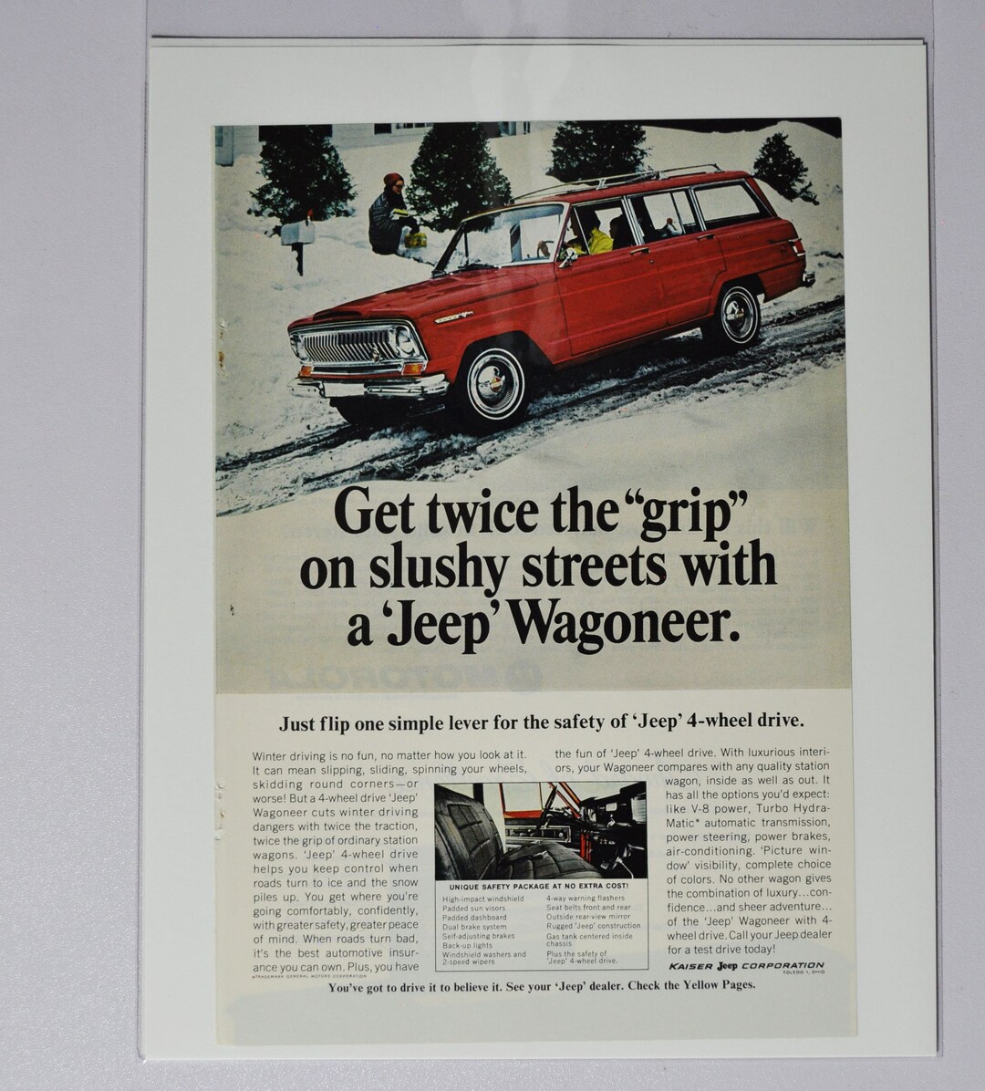 Car Ad Jeep Wagoneer classic Old Photo Advertisement Brochure Retro ...