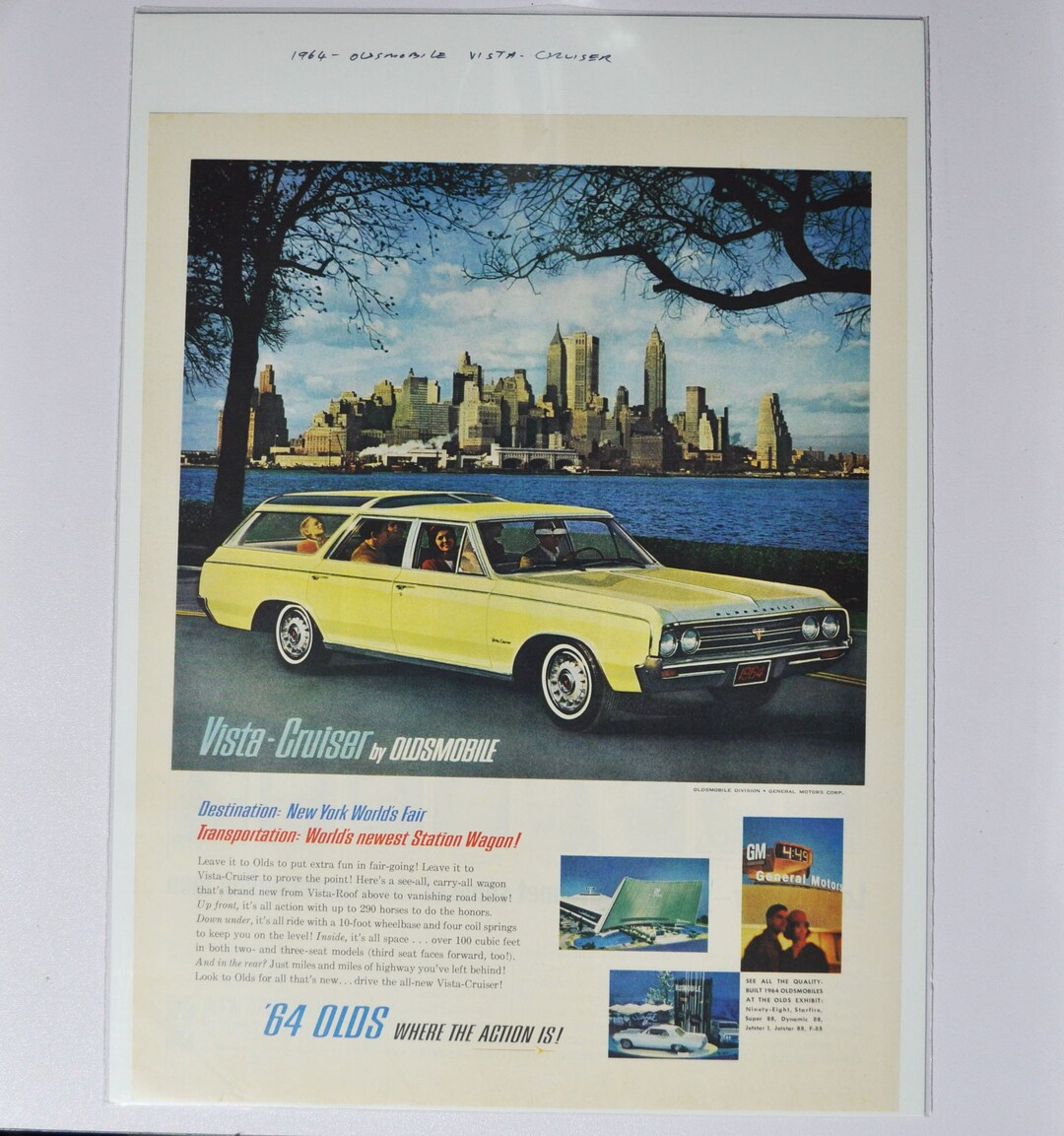 Large Car Ad 1964 Oldsmobile Vista-cruiser (GM General Motors Classic ...