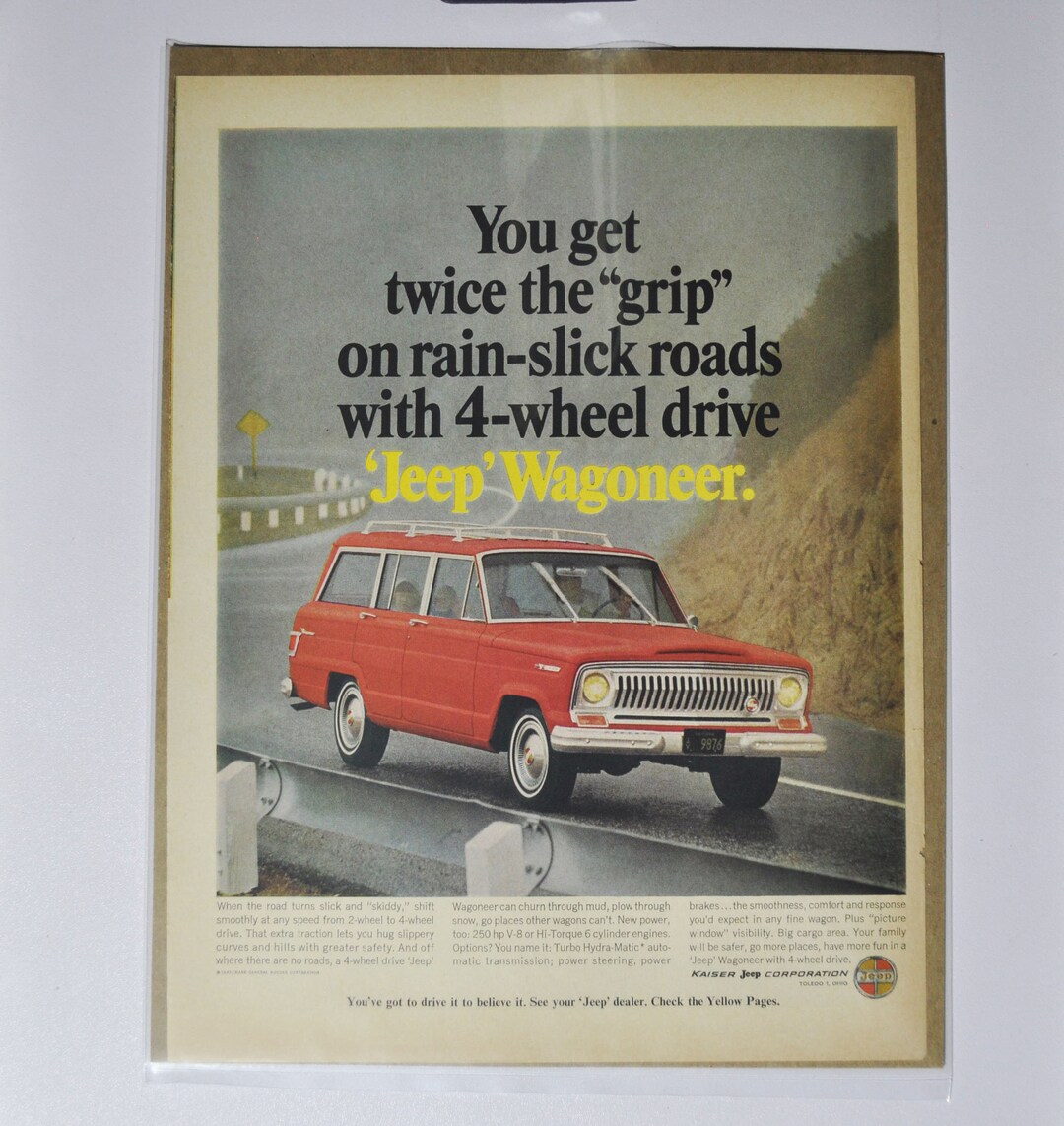 Large Car Ad Jeep Wagoneer (AMC Classic Old Photo Advertisement Parts ...