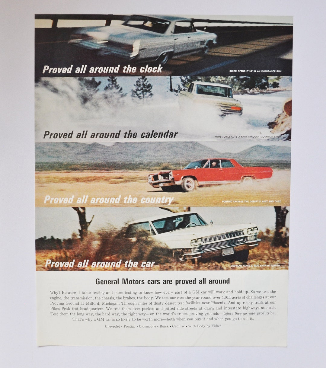 Large Car Ad 1964 General Motors (motor Company Classic Old Photo ...