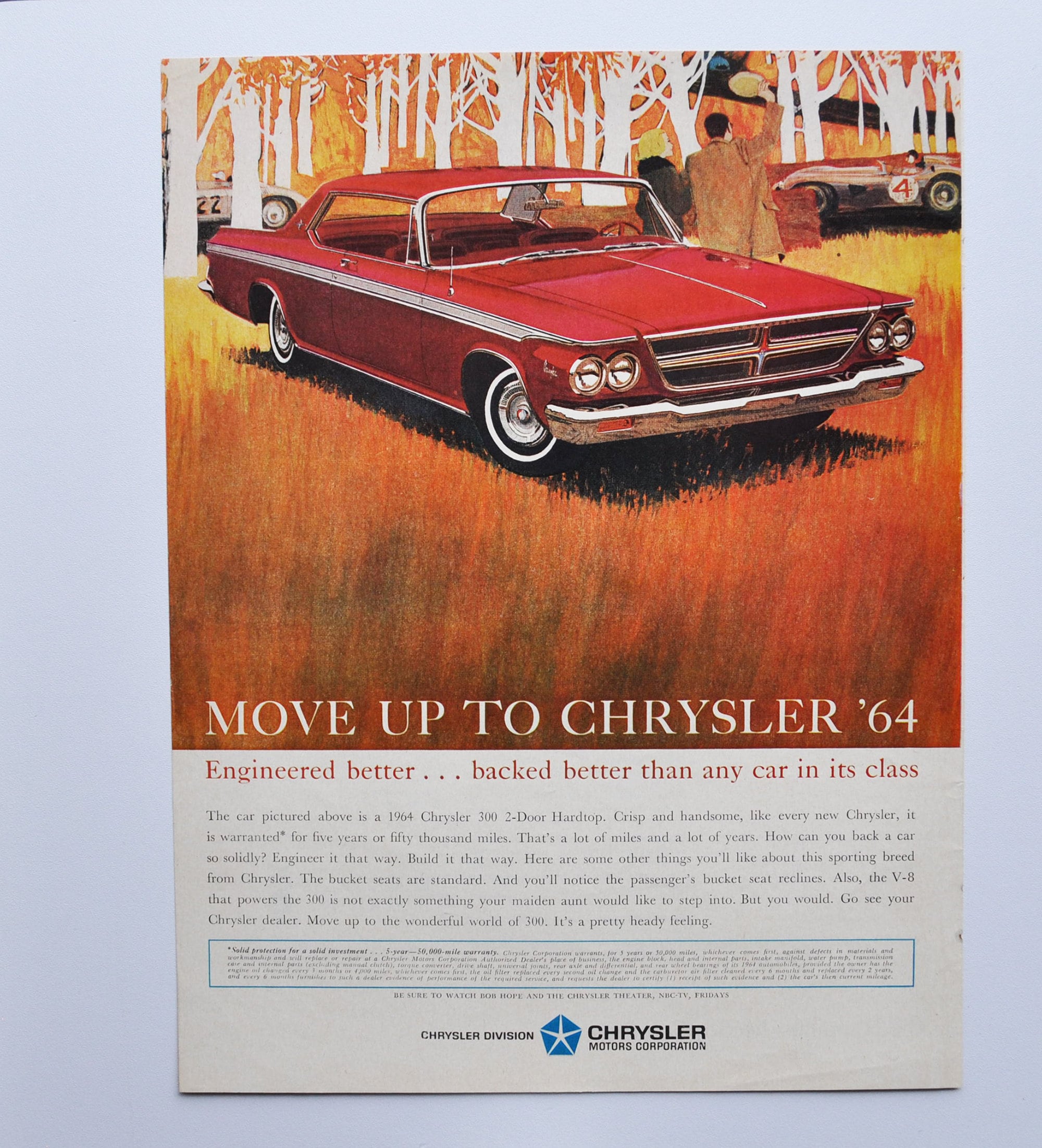 Large Car Ad 1964 Chrysler 300 Hardtop (motor Company Classic Old Photo ...