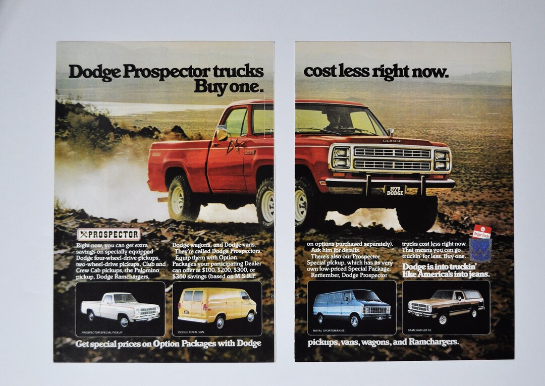 2-page Car Ad 1979 Dodge Prospector Trucks (chrysler Motor Company ...