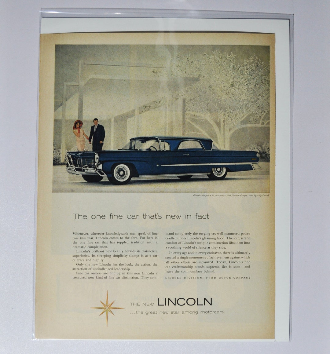 Large Car Ad Lincoln Coupe (ford Motor Company Mercury Classic Old ...